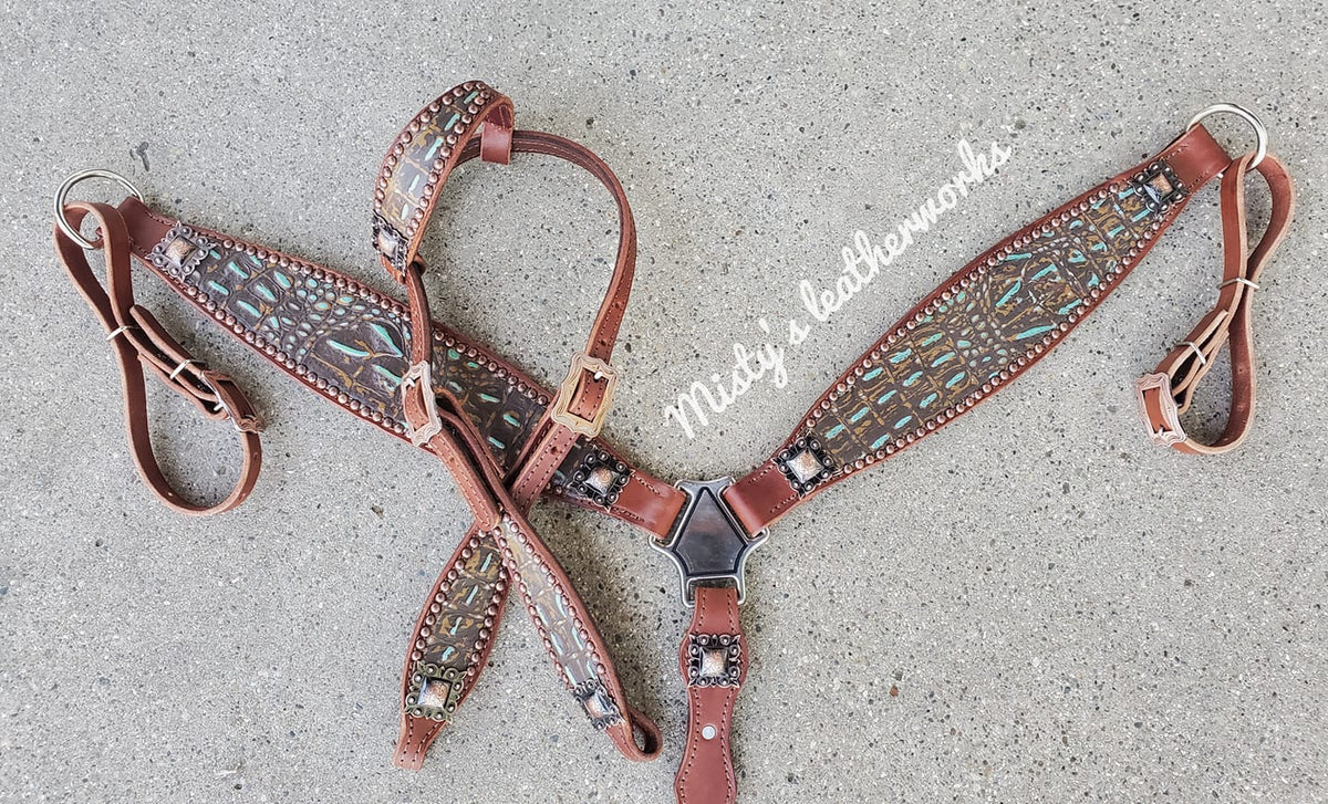 Mint Chip Gator Tack Set – Misty's Leatherworks